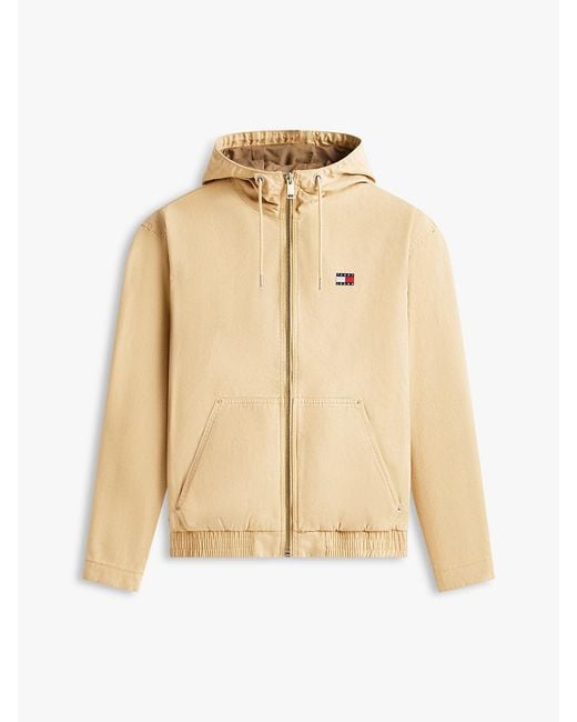 Tommy Hilfiger Herringbone Twill Relaxed Zip-Thru Hooded Jacket in ...