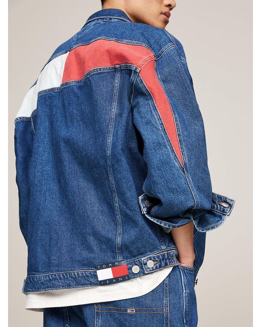 Tommy Hilfiger Aiden Archive Oversized Denim Trucker Jacket in Blue for ...