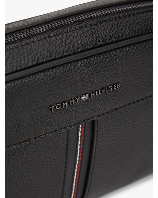 Tommy Hilfiger Metal Logo Pebble Grain Pouch in Black for Men | Lyst UK