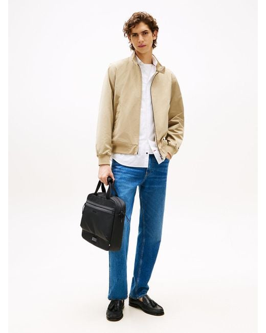 Tommy Hilfiger Textured Logo Laptop Bag in Black for Men | Lyst UK