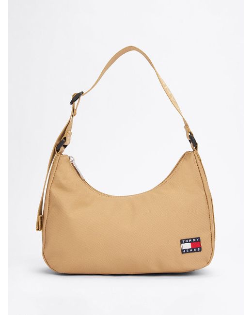 Tommy Hilfiger Essential Repeat Logo Shoulder Bag in Natural | Lyst UK