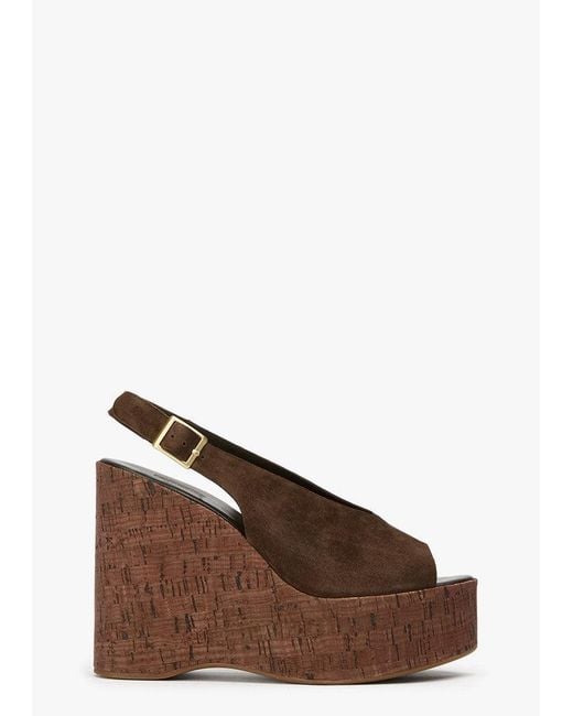 Tony Bianco Valerie Espresso Suede Casual Wedge in Brown | Lyst