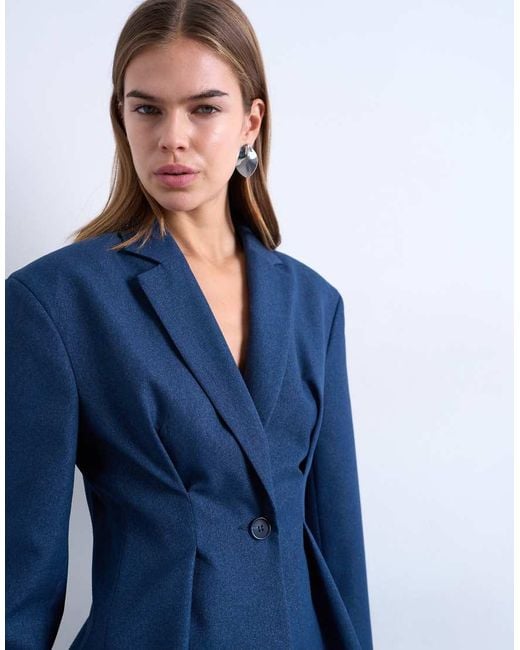 TOPSHOP Co Ord Extreme Cinched Waist Blazer in Blue | Lyst UK