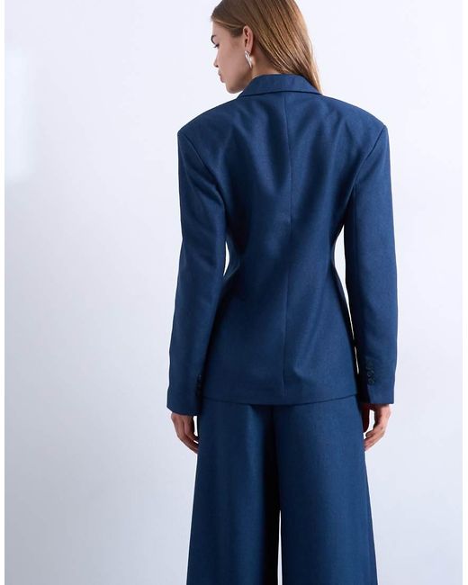 TOPSHOP Co Ord Extreme Cinched Waist Blazer in Blue | Lyst UK