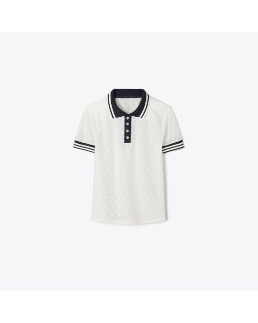 Tory Sport Terry Jacquard Polo in White | Lyst