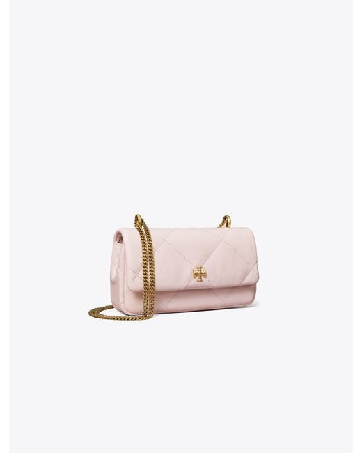 Tory Burch Mini Kira Diamond Quilt Flap Bag in Pink | Lyst