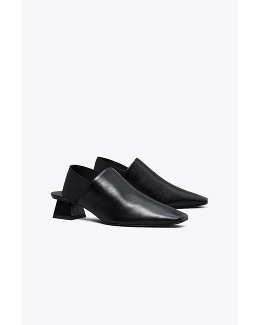 Tory Burch Leather Elastic Slingback Mule in Black | Lyst Tory Burch Leather Elastic Slingback Mule in Black | Lyst
