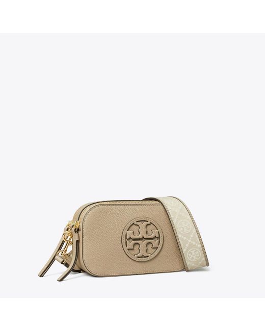 Tory Burch Mini Miller Crossbody Bag in Natural | Lyst