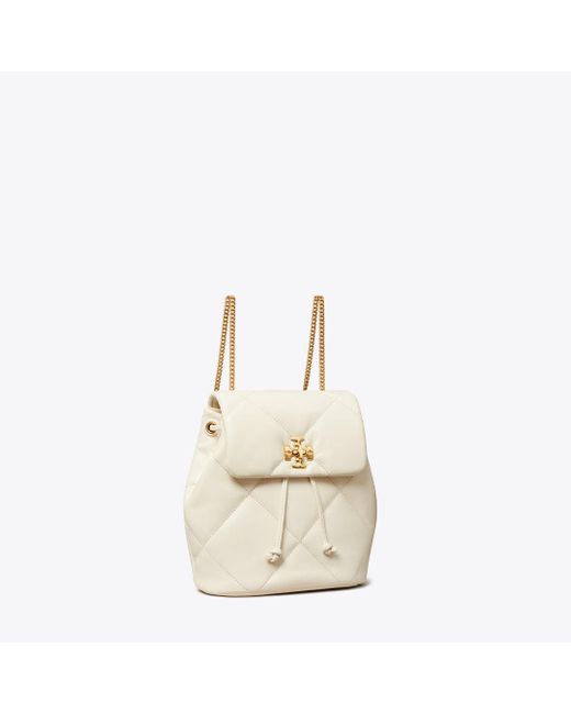 Tory Burch Kira Diamond Quilt Mini Backpack in Natural | Lyst