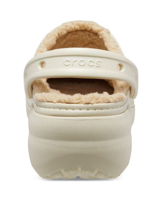 Crocs™ Classic Platform Lined Thermoplastic Women's Bone Clogs in White | Lyst