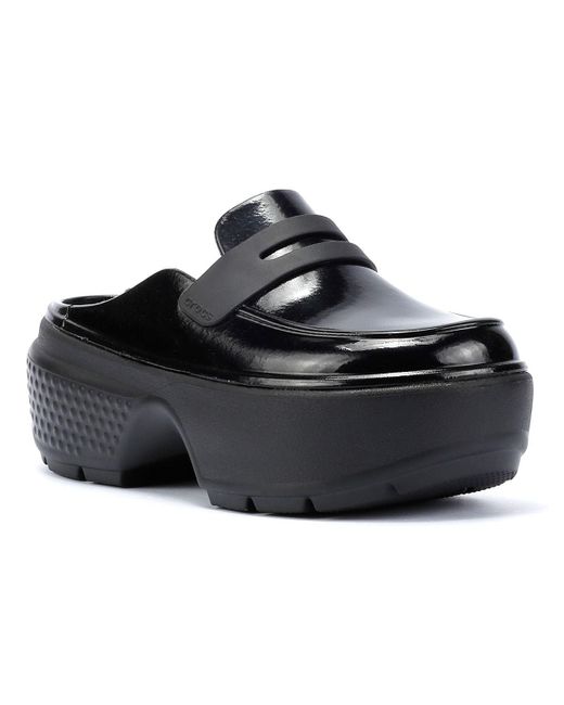Crocs™ Stomp High Shine Loafers Material_Synthetic in Black | Lyst