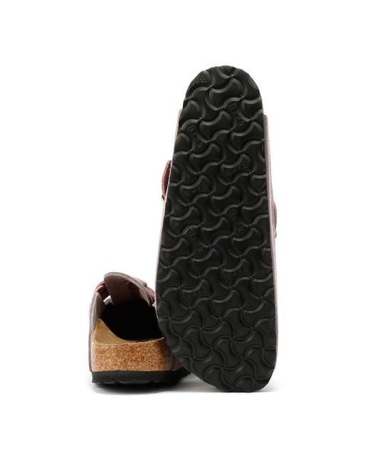 Birkenstock Boston Braided Suede Narrow Fit Clogs in Gray | Lyst
