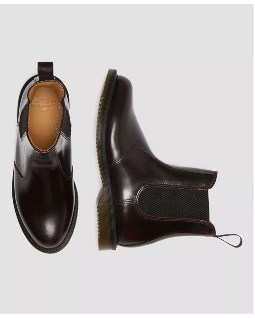 Dr. Martens Flora Chelsea Leather Cherry Boots in Black | Lyst