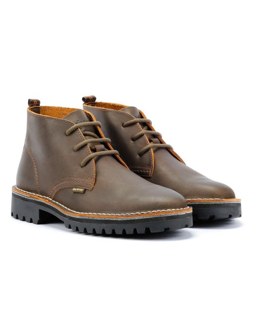 Barbour Hobart Leather Boots in Brown for Men | Lyst