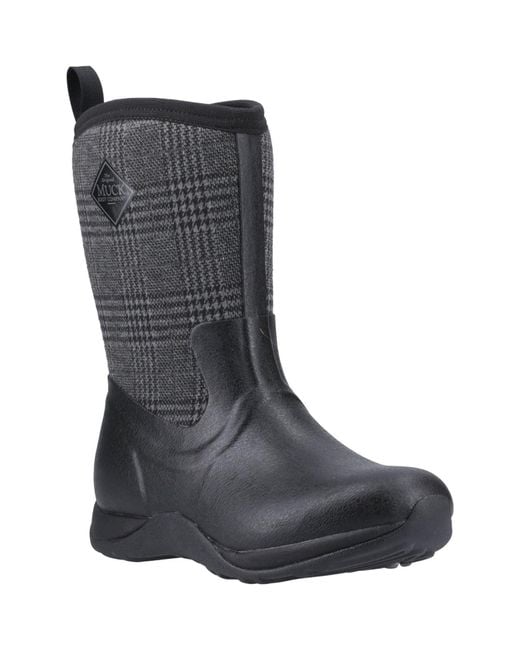 Muck Boot Arctic Weekend Rubber /Plaid Winter Mid Calf Boots in Black ...