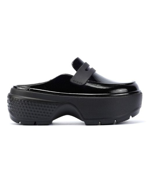 Crocs™ Stomp High Shine Loafers Material_Synthetic in Black | Lyst