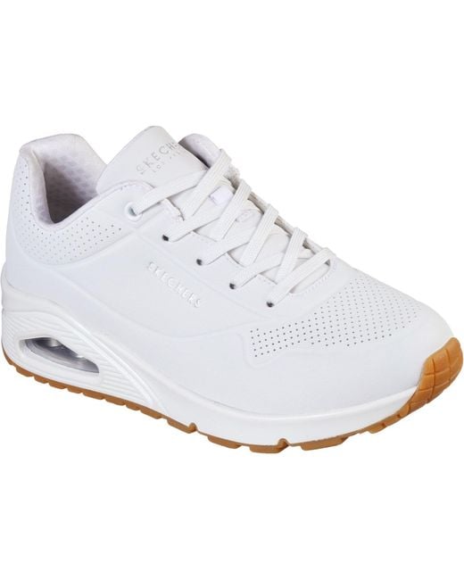 Skechers Uno - Stand On Air 73690w-wht Lace Up Shoe in White | Lyst