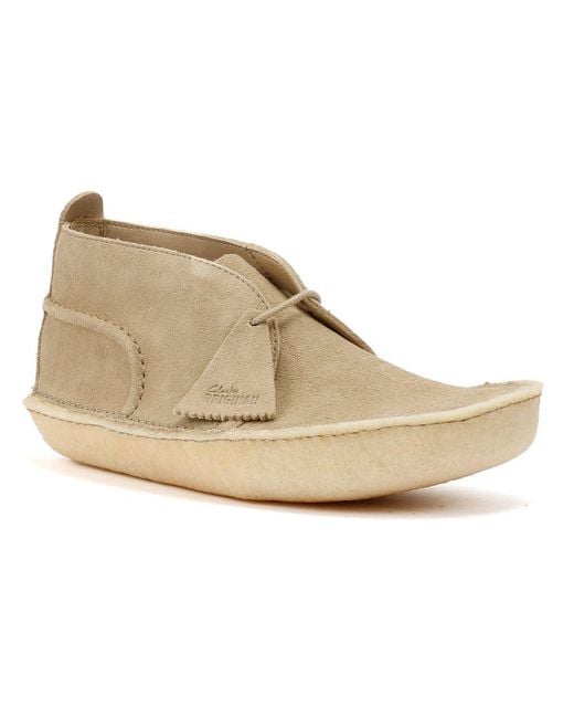 Clarks Desert Rain Suede Dark Sand Boots in Natural for Men | Lyst UK