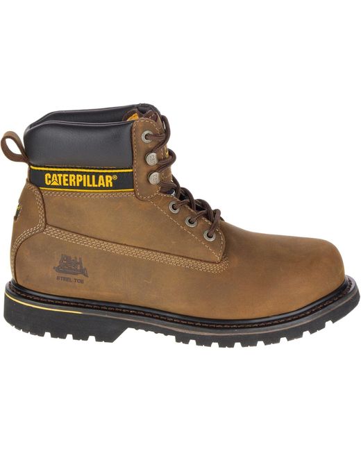 Caterpillar Cat Holton S3 Leather Safety Boots in Brown | Lyst