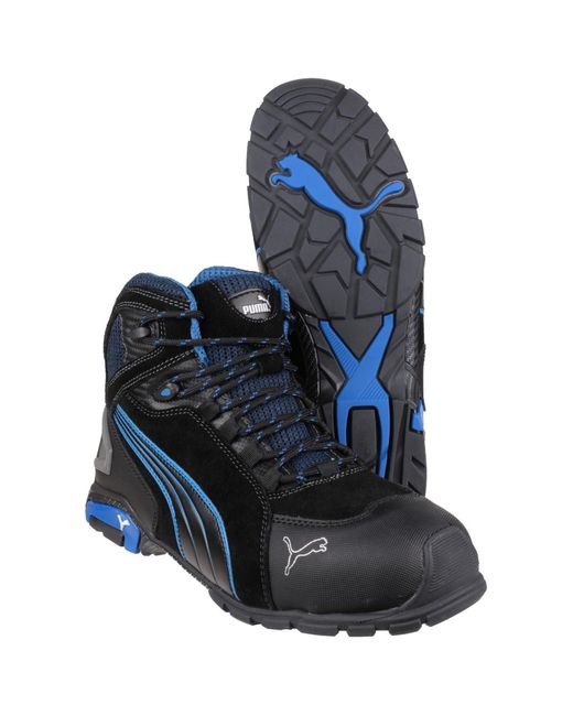 PUMA Rio Mid Leather Safety Boots in Black | Lyst