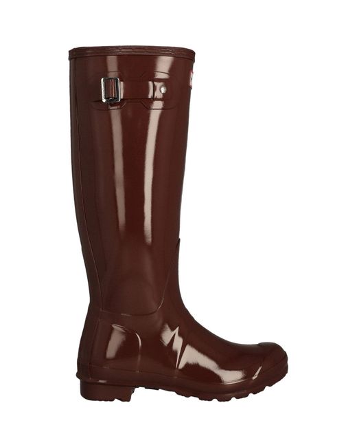 HUNTER Gloss Dark Wft1000rgl-mtr Original Tall Boots in Brown | Lyst