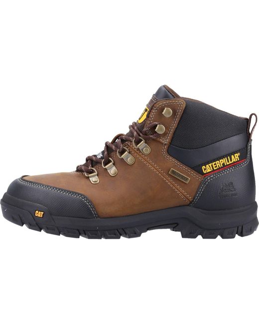 CAT Safety Caterpillar Framework Leather Seal Safety Boots in Brown ...