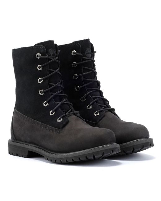 Timberland Warm Lined Waterproof Leather Boots in Black | Lyst
