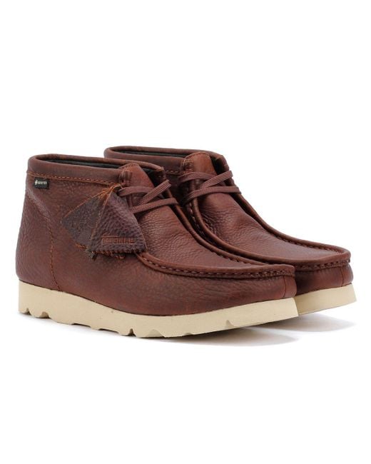 Clarks Iconic Wallabee Leather Boots in Brown for Men | Lyst