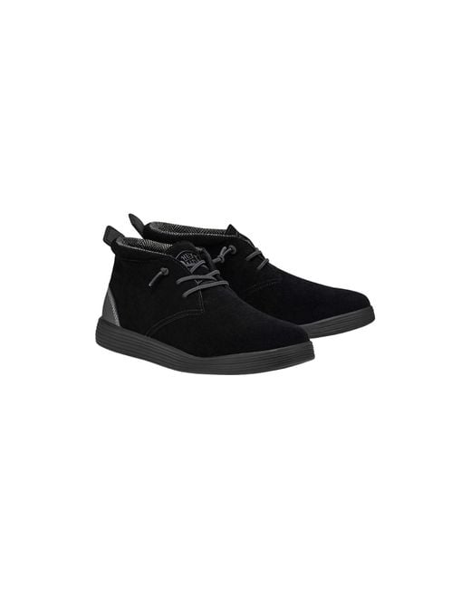 HEYDUDE Jo Suede Jet Boots in Black | Lyst