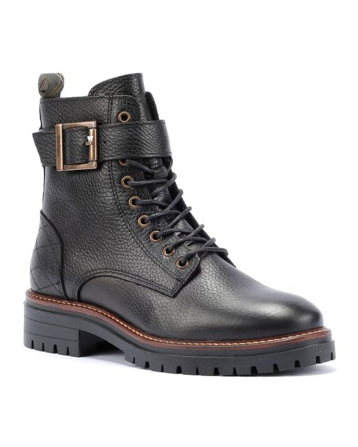 Barbour Heidi Leather Boots in Black | Lyst