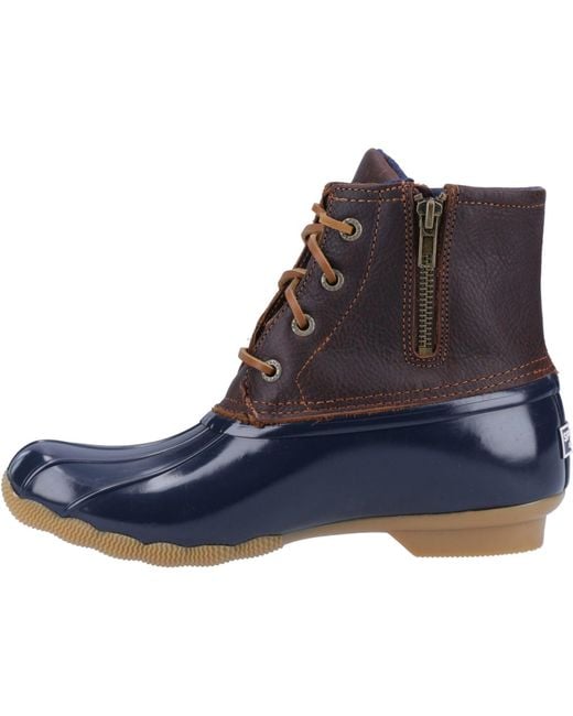 Sperry Top-Sider Saltwater Duck Faux Leather/ Wellington Boots in Blue ...