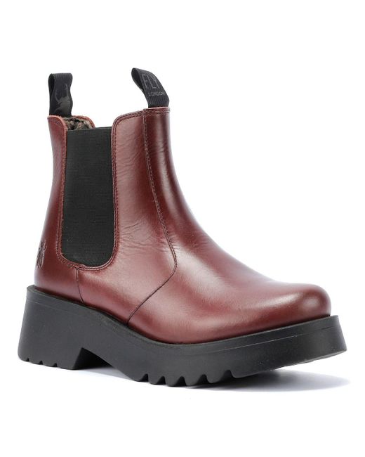 Fly London Medi Leather Wine Boots in Brown | Lyst