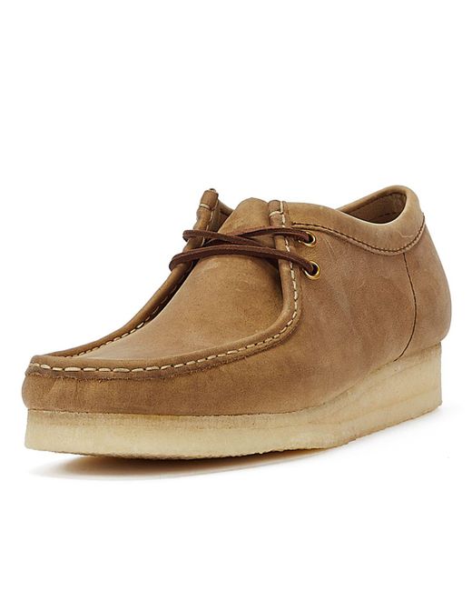 Clarks Wallabee Men's Leather Shoes in Brown | Lyst