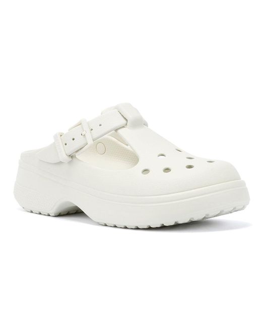 Crocs™ Classic Mary Jane Cream Clogs in White | Lyst