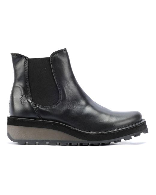 Fly London Huud Leather Boots in Black | Lyst