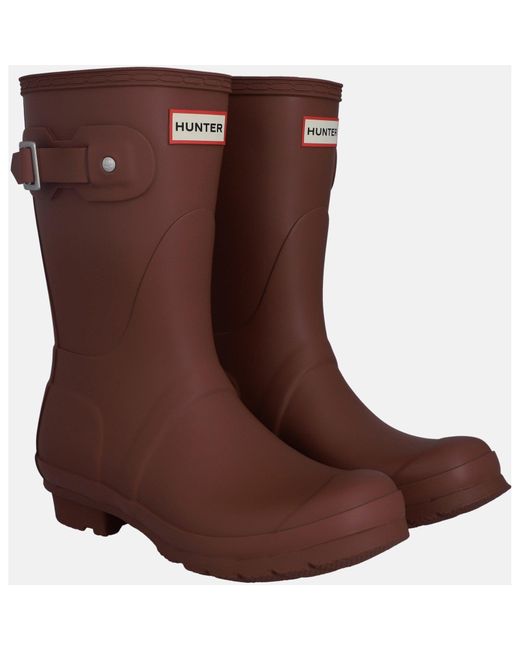 HUNTER Dark Wfs1000rma-mtr Original Short Wellington Boots in Brown | Lyst
