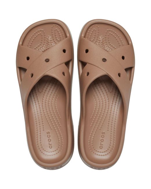 Crocs™ Classic Cross Strap Synthetic Milk Chocolate Sandals in Brown ...
