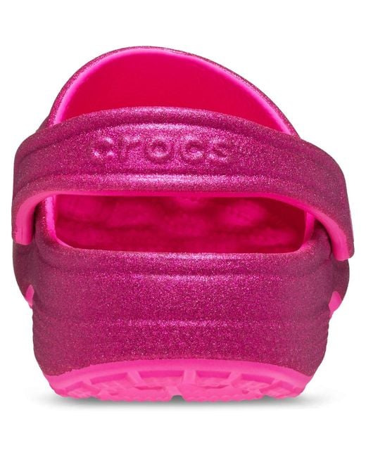 Crocs™ Classic Glitter Thermoplastic Crush Clogs in Pink | Lyst