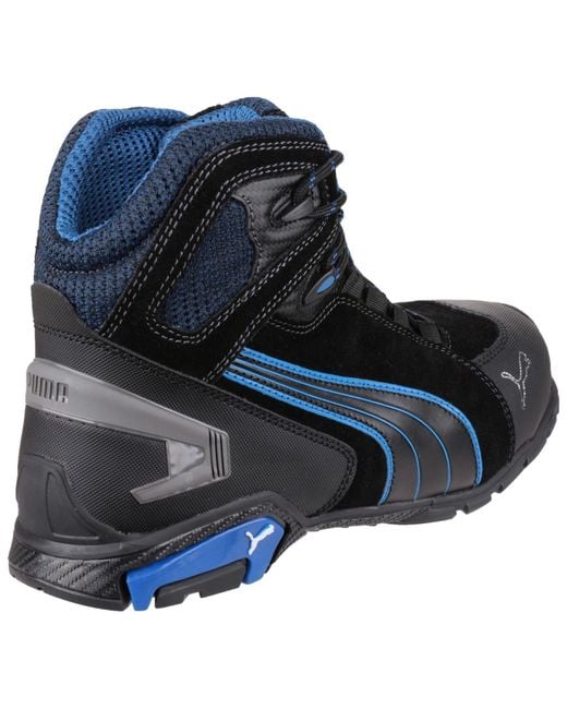 PUMA Rio Mid Leather Safety Boots in Black | Lyst