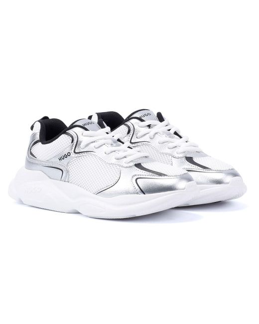 HUGO Leon Tennis Trainers in White | Lyst