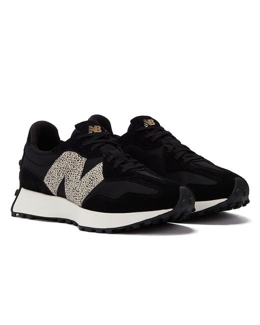 New Balance 327 Animal Print Trainers in Black | Lyst UK
