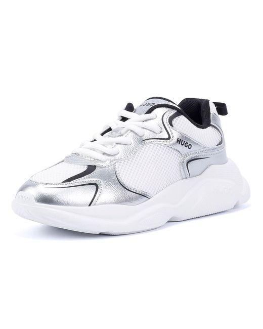 HUGO Leon Tennis Trainers in White | Lyst