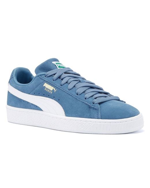 PUMA Suede Classic Blue Trainers - Uk 7 | Lyst