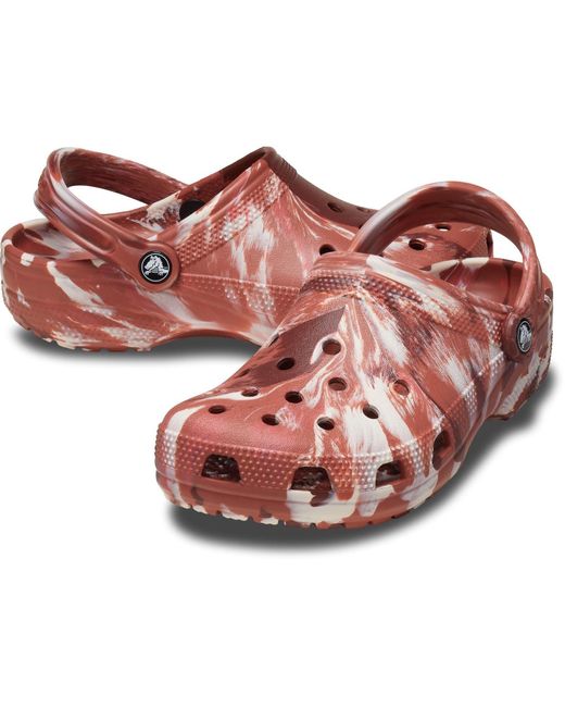 Crocs™ Marble Thermoplastic Dark Clay/multi Clogs in Pink | Lyst