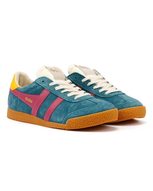 Gola Elan Suede Peacock/Fuchsia Sneakers in Blue | Lyst