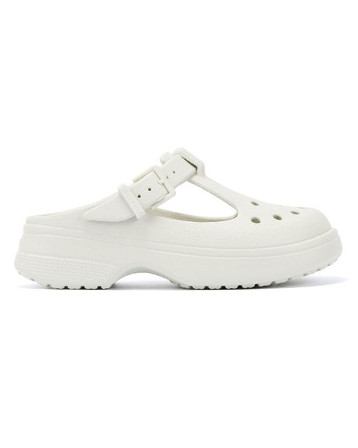 Crocs™ Classic Mary Jane Cream Clogs in White | Lyst UK