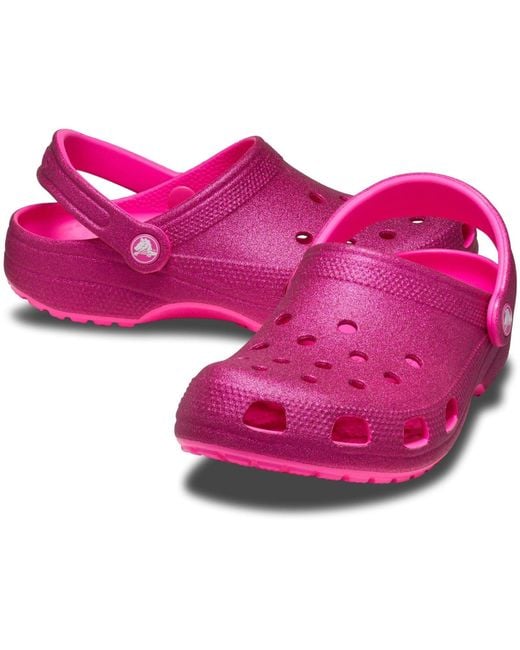 Crocs™ Classic Glitter Thermoplastic Crush Clogs in Pink | Lyst
