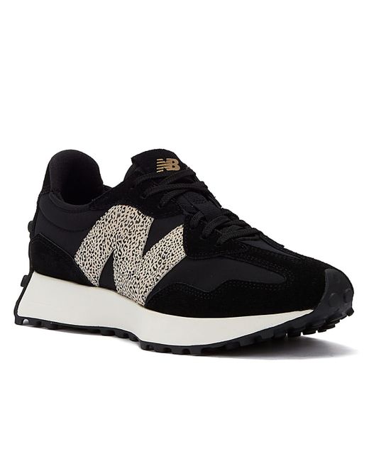 New Balance 327 Animal Print Trainers in Black | Lyst UK