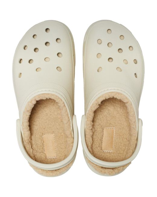 Crocs™ Classic Platform Lined Thermoplastic Women's Bone Clogs in White | Lyst