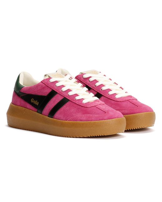 Gola Athena Suede Fuchsia//Evergreen Trainers in Purple | Lyst UK